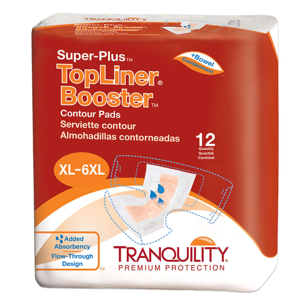 Adult Diapers -Topliner Super-Plus Contour Booster Pads, 96 per case ...